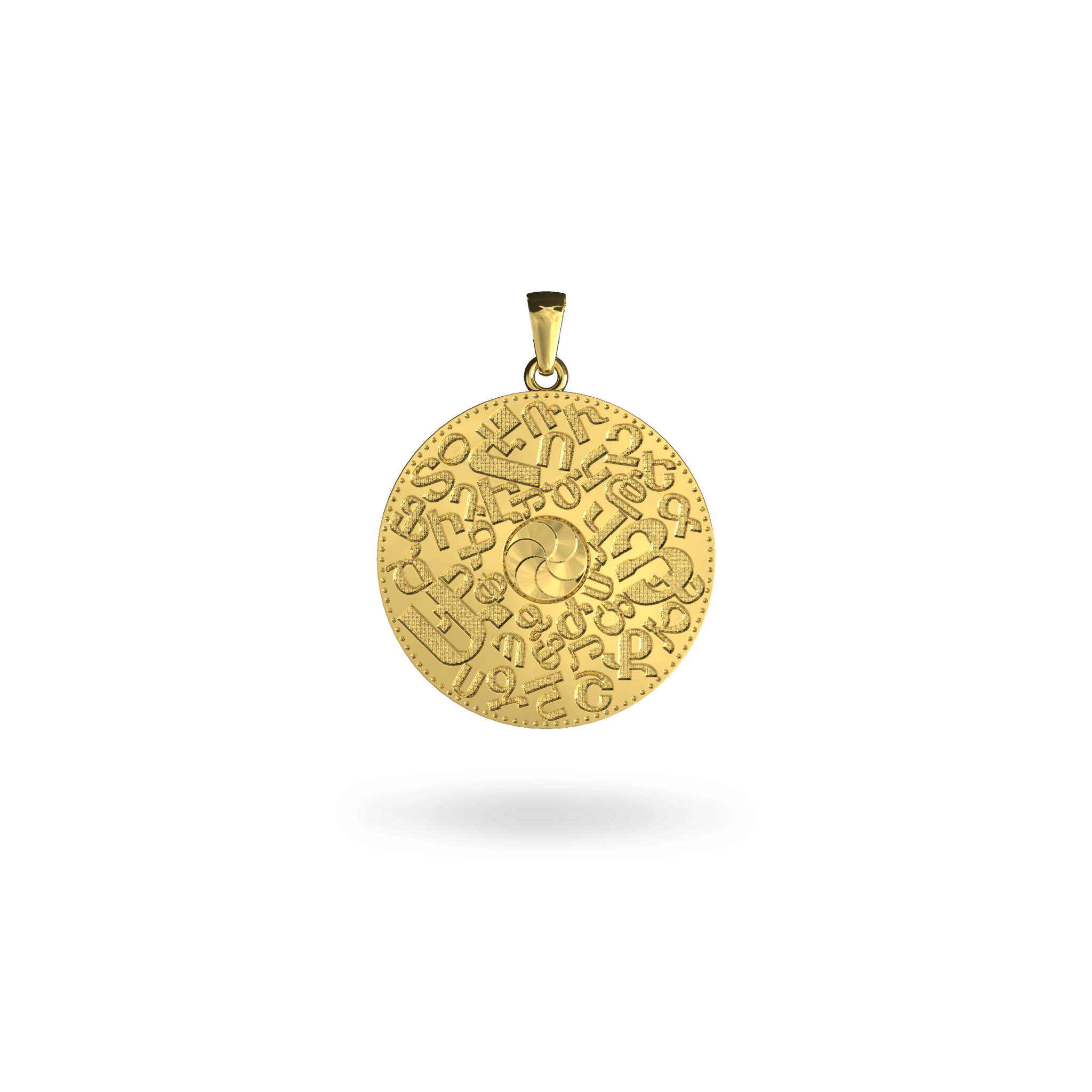 14K Armenian Alphabet Pendant - IceLink